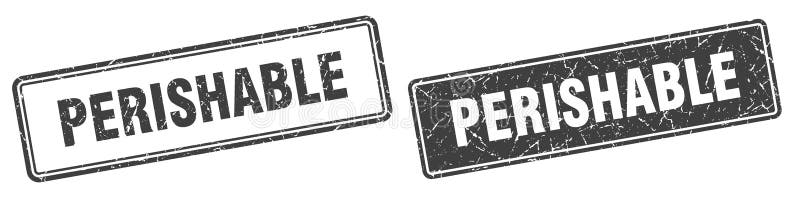 Perishable Stamp Set. Perishable Square Grunge Sign Stock Vector ...
