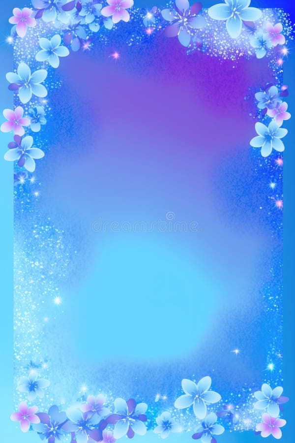 Periwinkle Blue Background Glitter Silhouettes Flowers Vertical Mobile ...