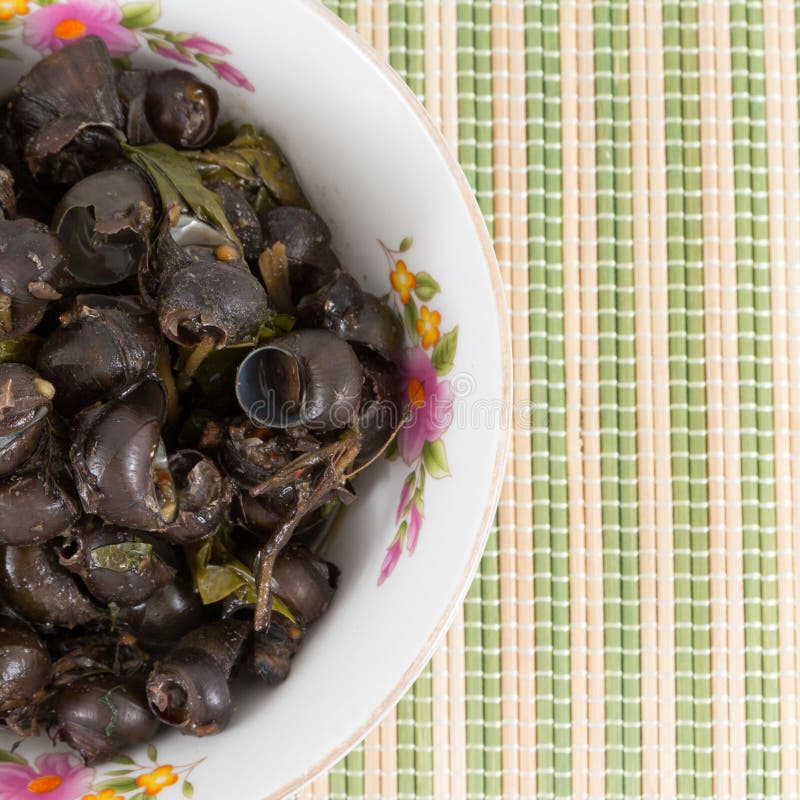 Periwinkle Curry on Mat, Thai Food. Stock Image - Image of food ...