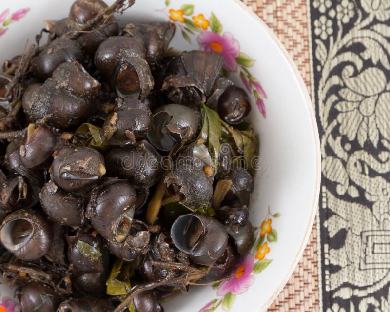 Periwinkle Curry on Mat, Thai Food. Stock Image - Image of food ...