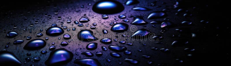 Periwinkle with Drops on Black Gradient Background Panoramic Banner ...