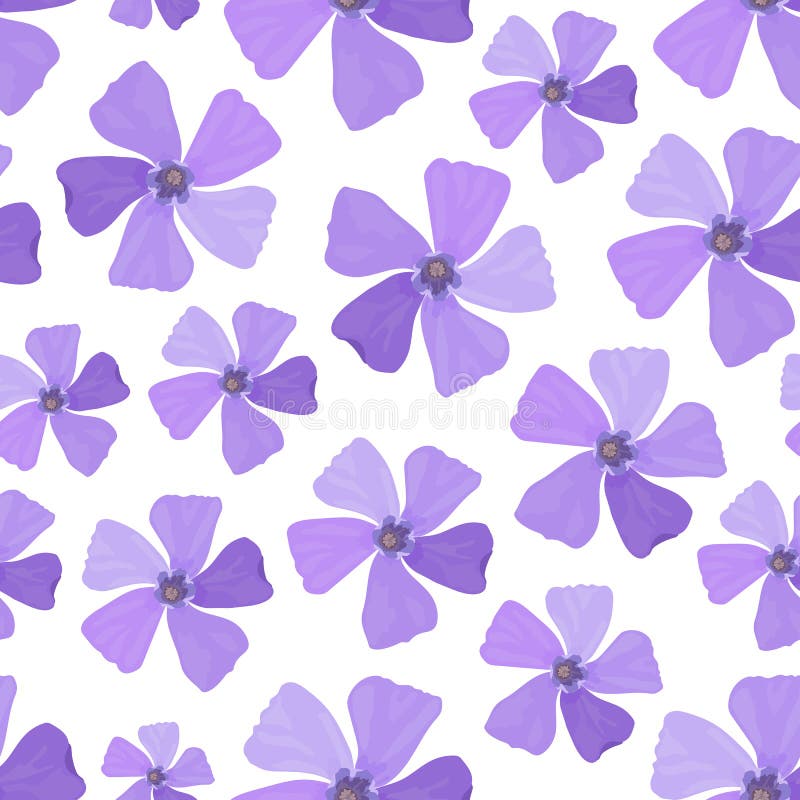 Periwinkle Spring Flower Seamless Pattern. Vector Stock Illustration ...