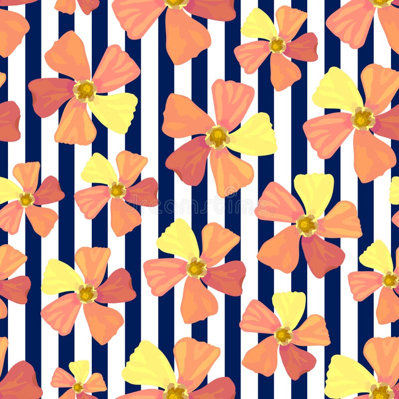 Periwinkle Spring Flower Seamless Pattern. Vector Stock Illustration ...