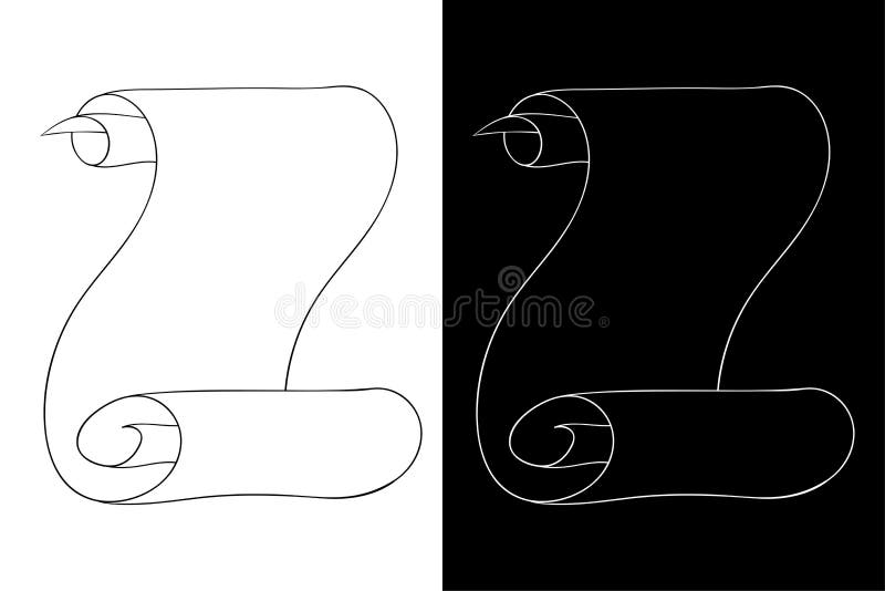 Oud Document Perkament Overzichtstekening Vector Illustratie ...