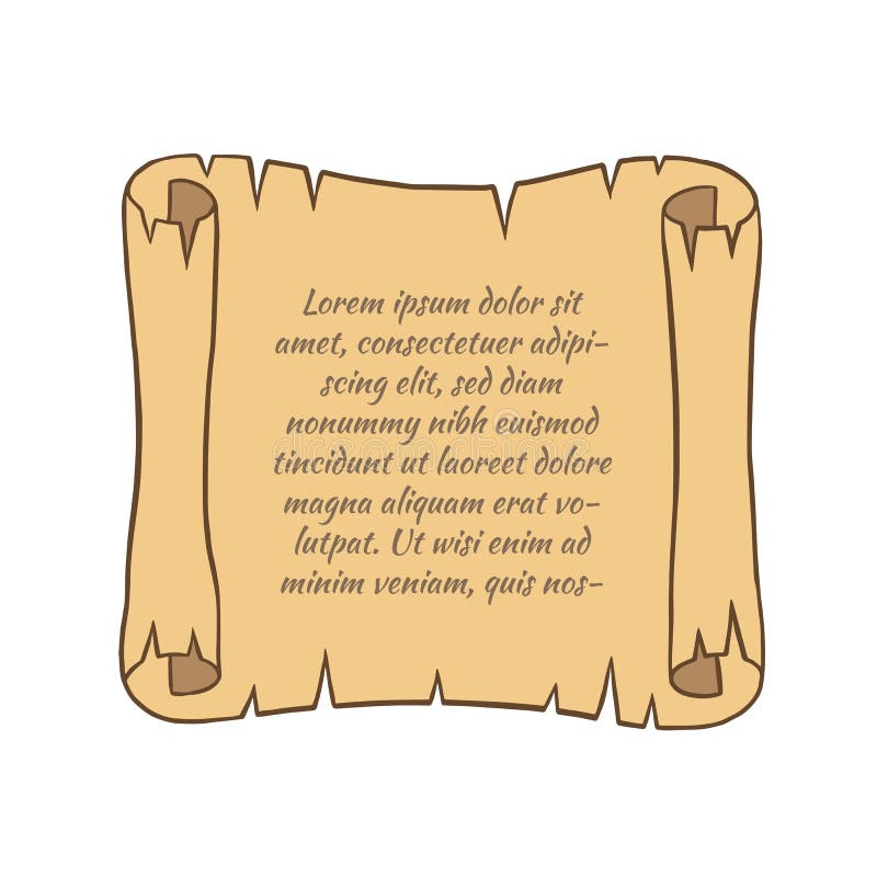 Perkamentrol met tekst vector illustratie. Illustration of vuil - 144564992