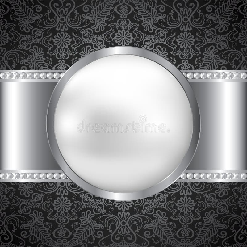 Perl and silver frame stock vector. Illustration of accessory - 31404294
