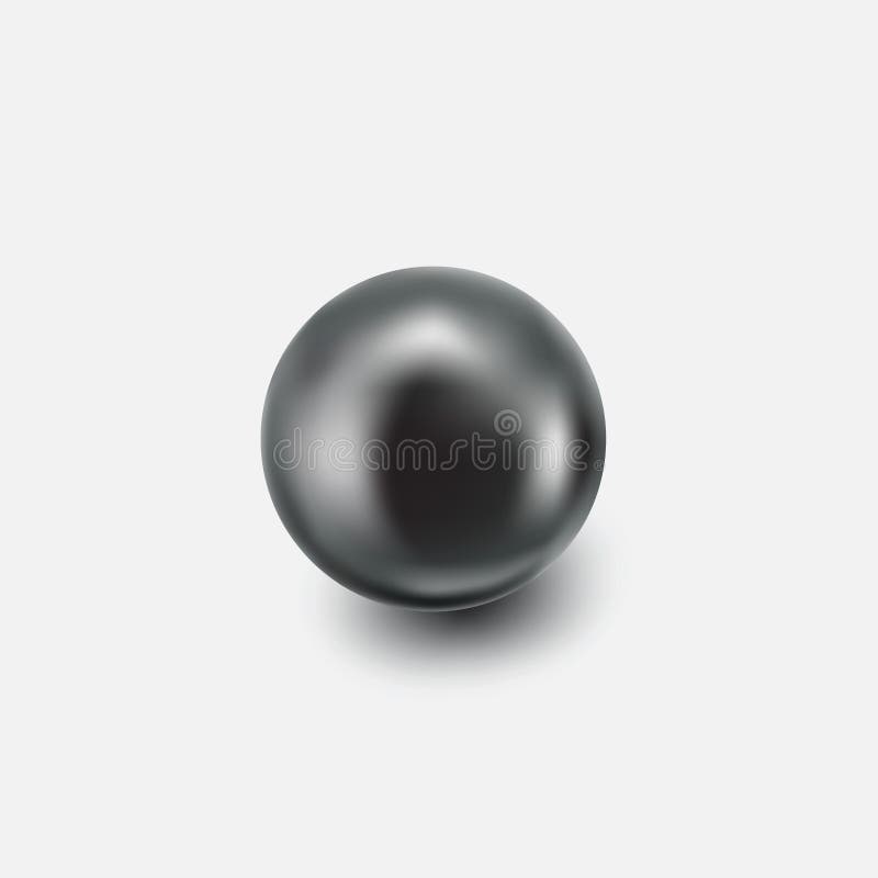 Perla Negra Realista En El Fondo Transparente, Gotas Negras, Ejemplo ...