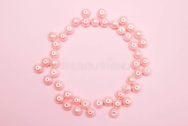 Perlas Del Color De Rosa Cerradas-para Arriba. Imagen Imagen: 27703549