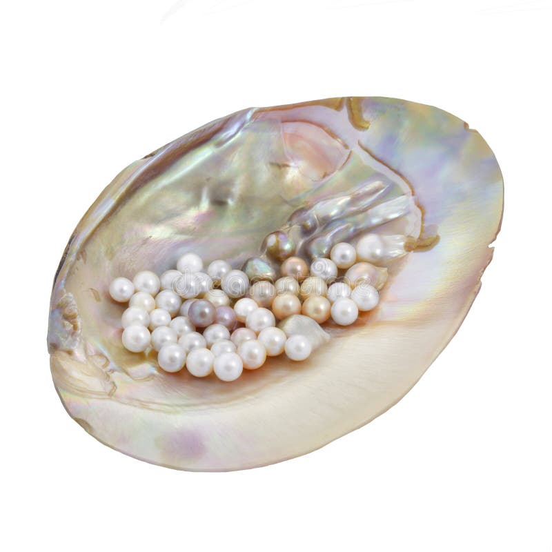Perles dans la nacre photo stock. Image du couleur, luxe - 33298274