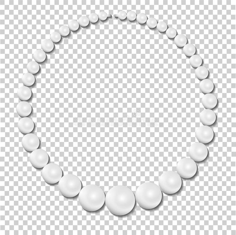 Collier De Perles Sur Fond Transparent, Illustration Vectorielle De ...