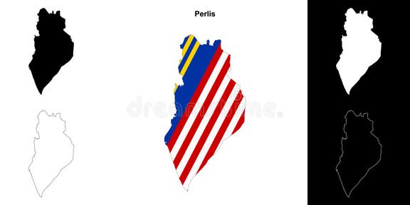 Perlis outline map stock vector. Illustration of isolated - 324287714