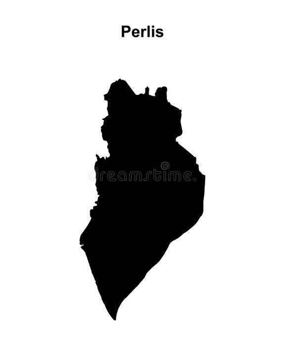 Perlis outline map stock vector. Illustration of tourism - 360612910