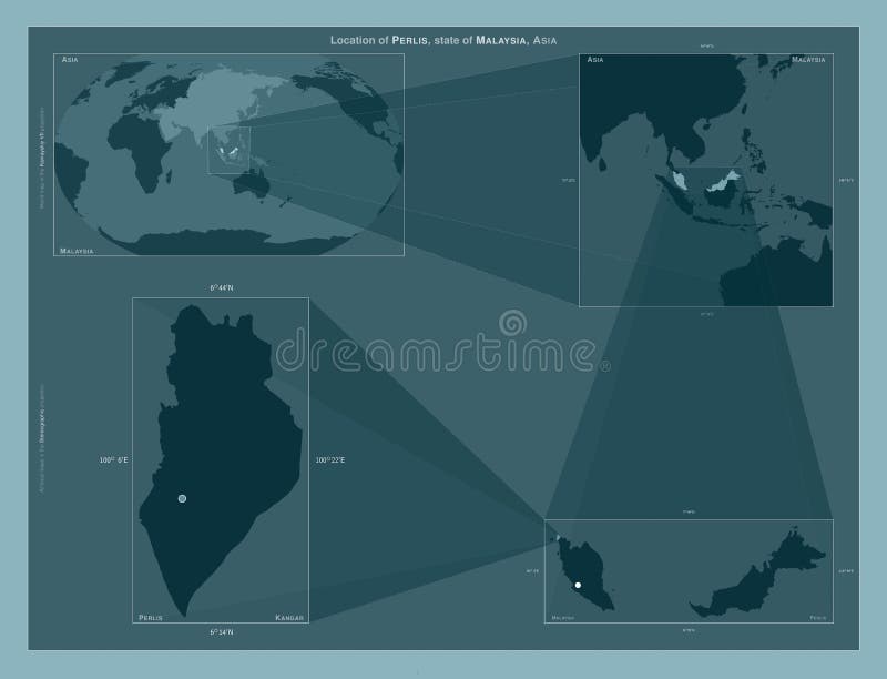 Perlis, Malaysia. Described Location Diagram Stock Illustration ...
