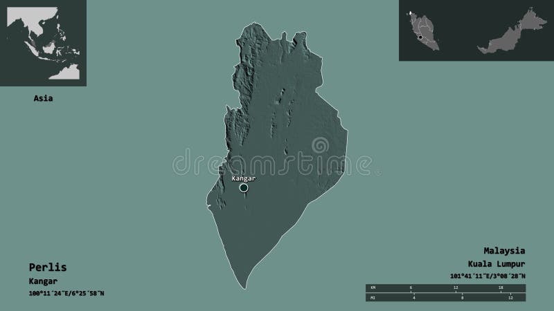 Perlis, State of Malaysia,. Previews. Administrative Stock Illustration ...