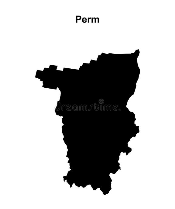 Perm outline map stock vector. Illustration of vector - 360652003
