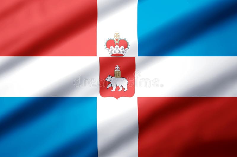 Perm Realistic Flag Illustration. Stock Illustration - Illustration of ...