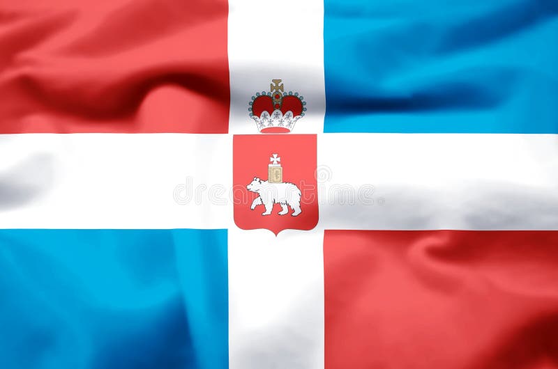 Perm Realistic Flag Illustration. Stock Illustration - Illustration of ...