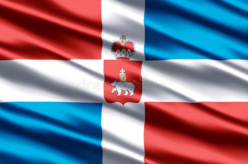 Perm Realistic Flag Illustration. Stock Illustration - Illustration of ...