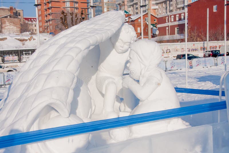 Perm, Russia - January 28.2017: Exhibition of a Snow Sculpture ...