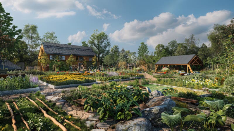 Permaculture Farm Multiple Tiny Homes Stock Photos - Free & Royalty ...