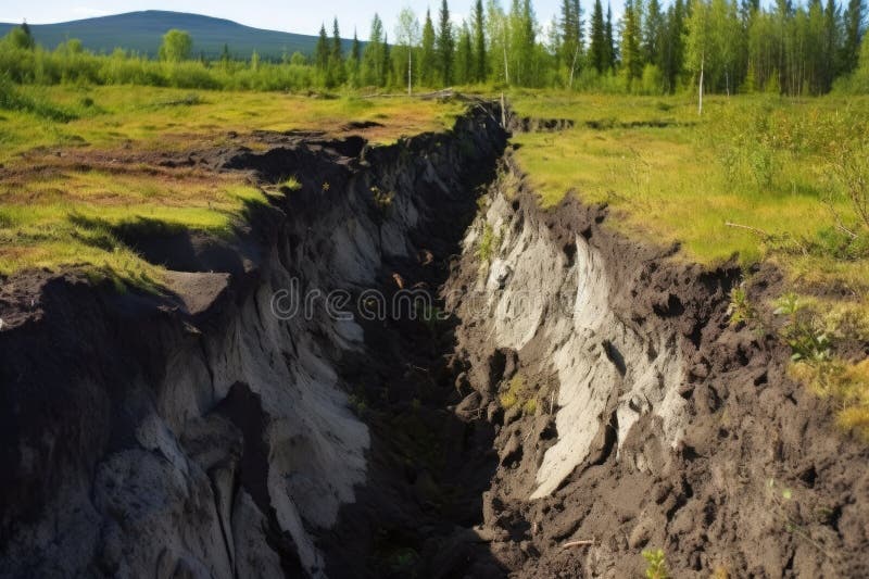 Permafrost Layers Revealed in Soil Pit Stock Photo - Image of ...