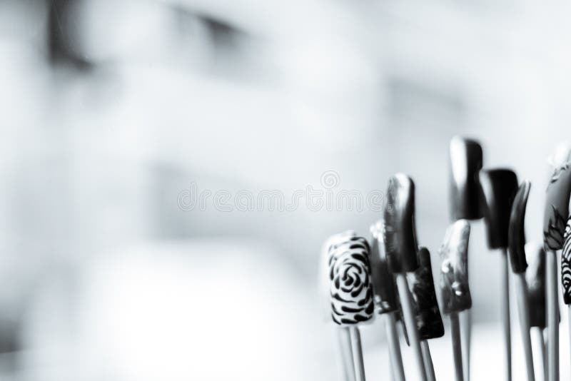 Permanent Acrylic Nail Sample. Different Designs Stock Image - Image of ...