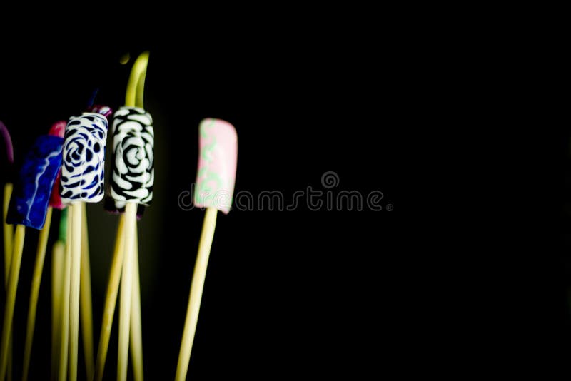Permanent Acrylic Nail Sample. Different Designs Stock Image - Image of ...