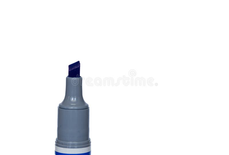 Permanent Blue Marker Isolated on White Stock Image - Image of colour ...