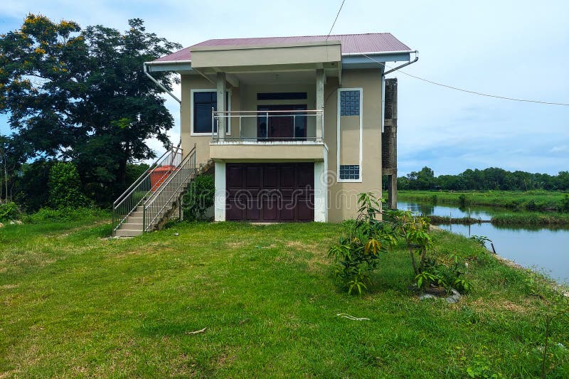 Elegant Permanent House and Spacious Yard Stock Image - Image of ...