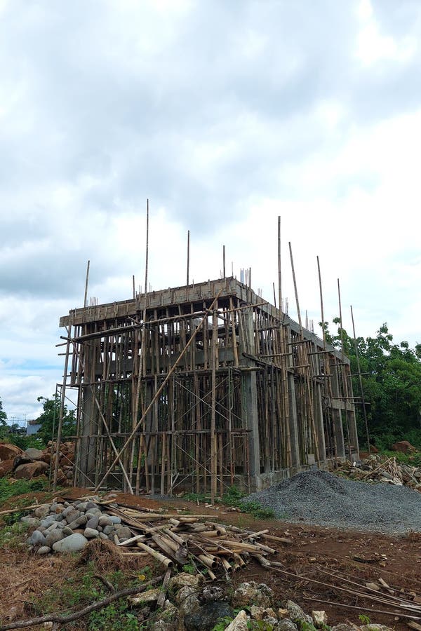 The Permanent House is Still Under Construction Stock Photo - Image of ...