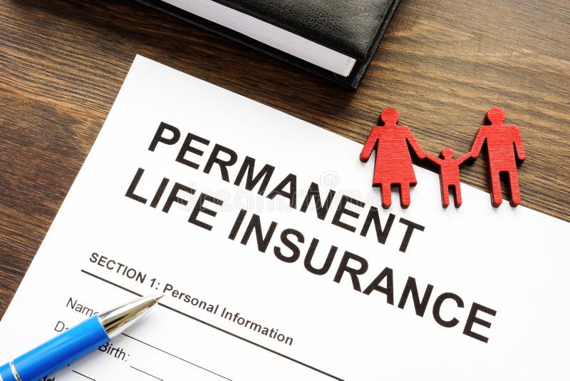 Permanent Life Insurance Application and Family Figurine. Stock Image ...