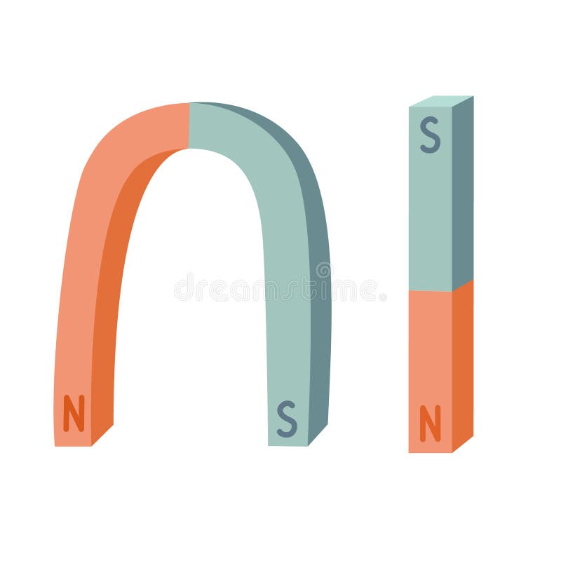 Permanent Magnets Hand Drawn Flat Style Vector Illustration. Stock ...