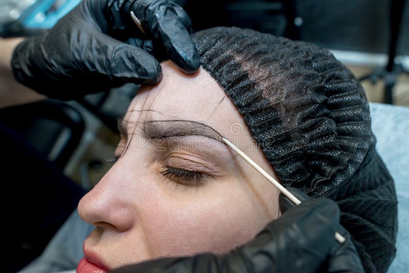 Permanent Makeup on the Eyebrows.Permanent Makeup on the Eyebrows Stock ...