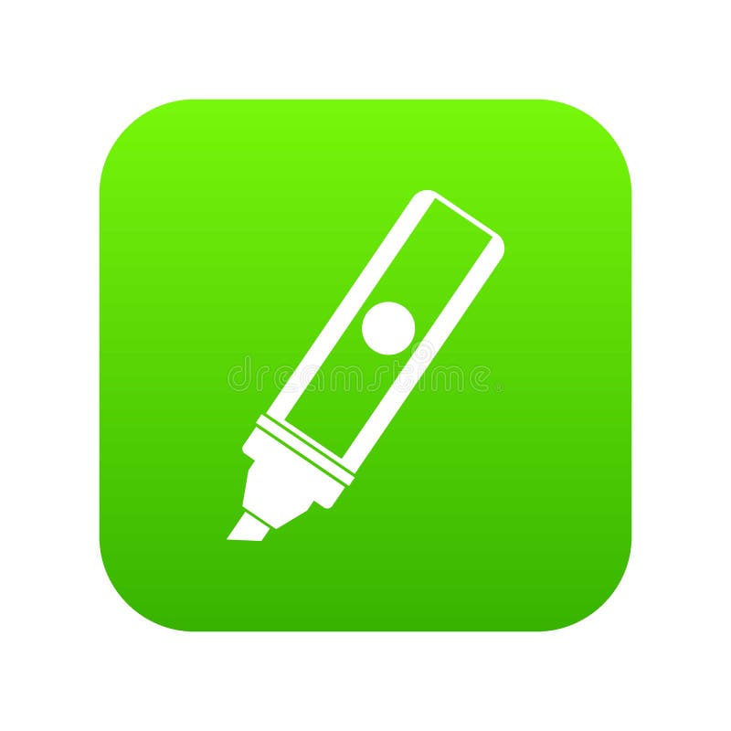 Permanent Marker Icon Digital Green Stock Vector - Illustration of ...