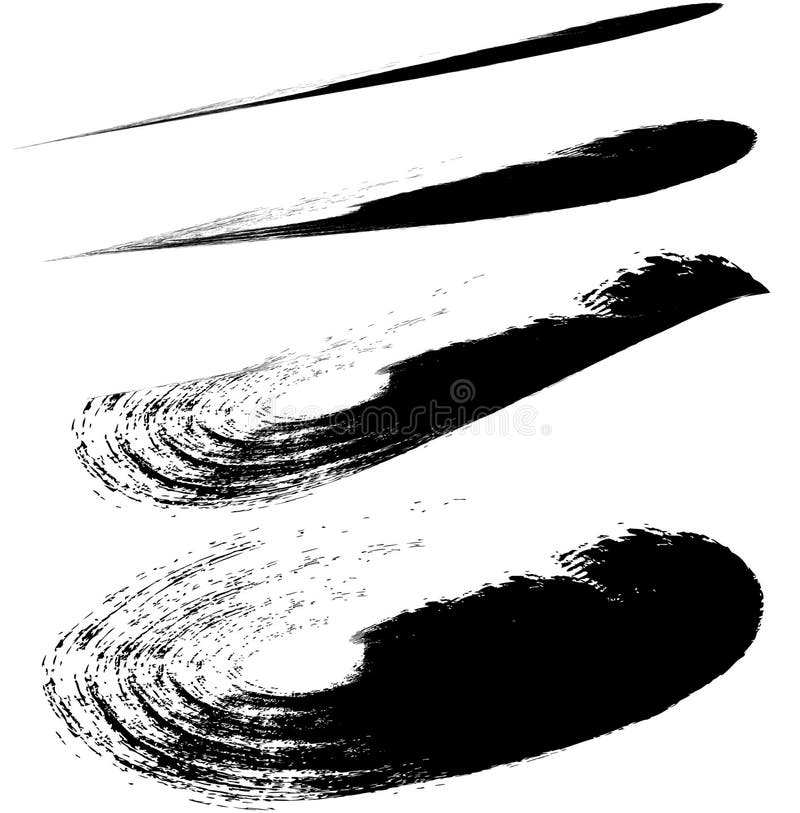 Hand Drawn Grunge Brush Line Set. Grunge Paint Stripe Vector Brush ...