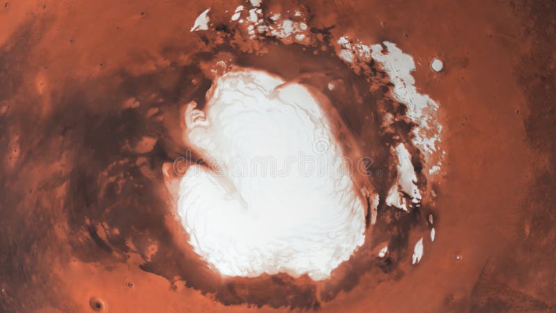 Permanent North Pole Ice Cap of Mars. Stock Illustration - Illustration ...