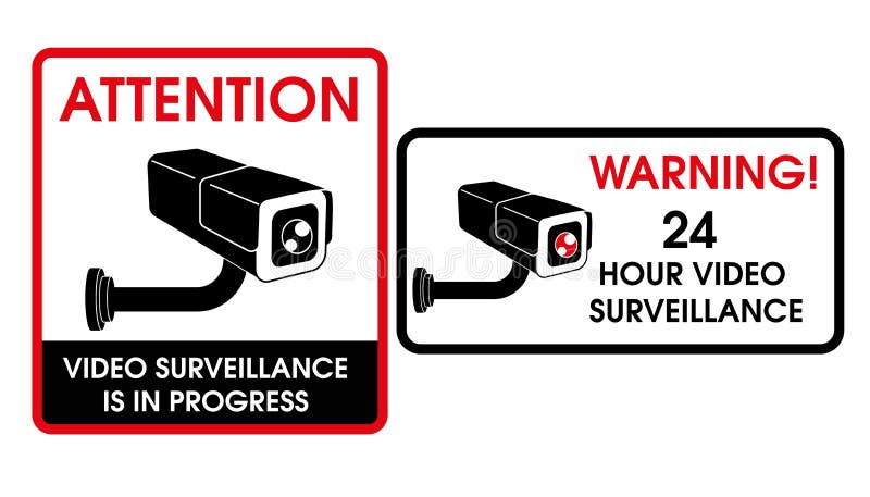 Permanent Video Surveillance Warning Sign Stock Illustration ...