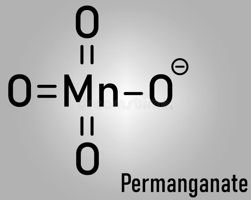 Permanganate Anion, Chemical Structure. Skeletal Formula Stock Vector ...