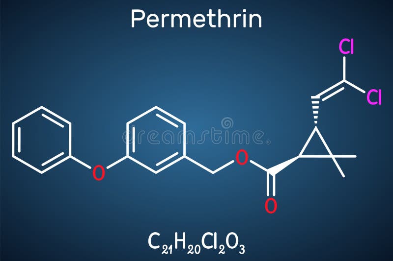 Permethrin Molecule. it is Insecticide and Medication, Used in ...