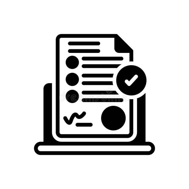 Black Solid Icon for Permission, Permit and Assent Stock Illustration ...