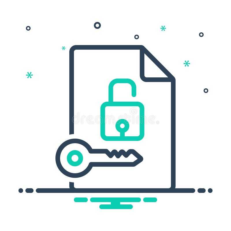 Mix Icon for Permission, Permit and Secret Stock Illustration ...