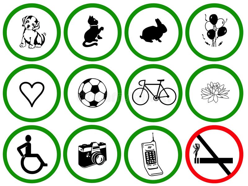 Permission and prohibition stock illustration. Illustration of sticker ...