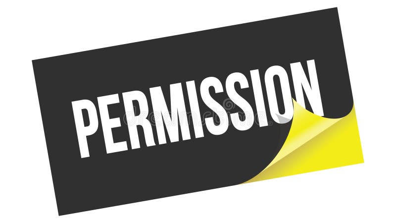 PERMISSION Text on Black Yellow Sticker Stamp Stock Illustration ...