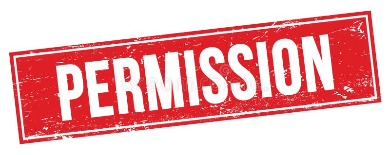 PERMISSION Text on Orange Grungy Vintage Stamp Stock Illustration ...