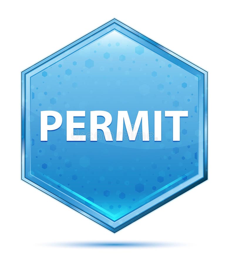 Permit Crystal Blue Hexagon Button Stock Illustration - Illustration of ...