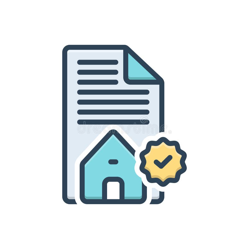 Color Illustration Icon for Permit, Residential and Property Stock ...