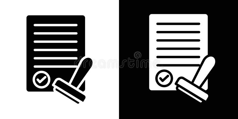 Permit Icon Isolated Flat Vector in Outline Stock Vector - Illustration ...