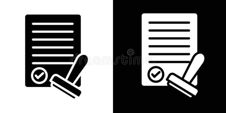 Permit Icon Isolated Flat Vector in Outline Stock Vector - Illustration ...