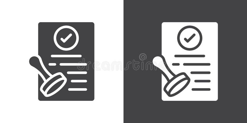 Permit Icon Thin Line Illustration Set Stock Vector - Illustration of ...