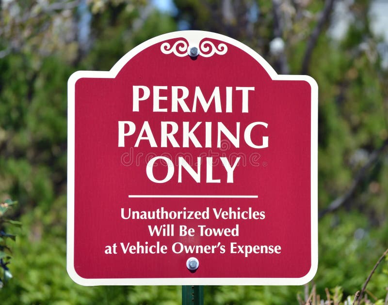 Permit Parking only stock image. Image of sign, vehicle - 31326493